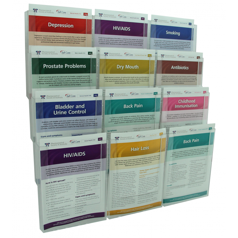 12 Pocket A5 Portrait Wall Display - Taymar Brochure Holders